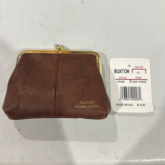 Buxton | Bags | Elegant Brown Coin Purse With Gold Accents | Poshmark